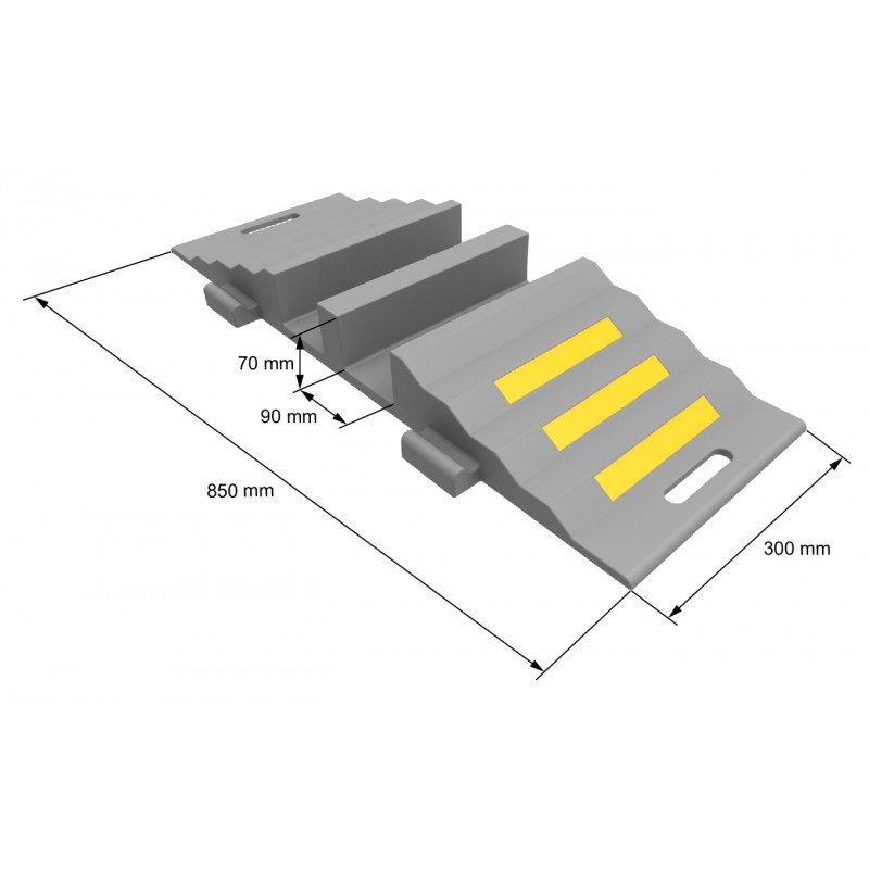 Mostek przejazdowy gumowy do węży pożarniczych 2xØ75 (symbol handlowy ...